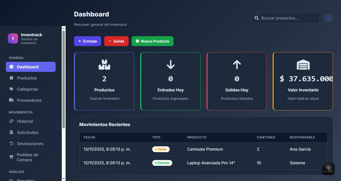 Inventrack - Sistema de Gestión de Inventario Inteligente